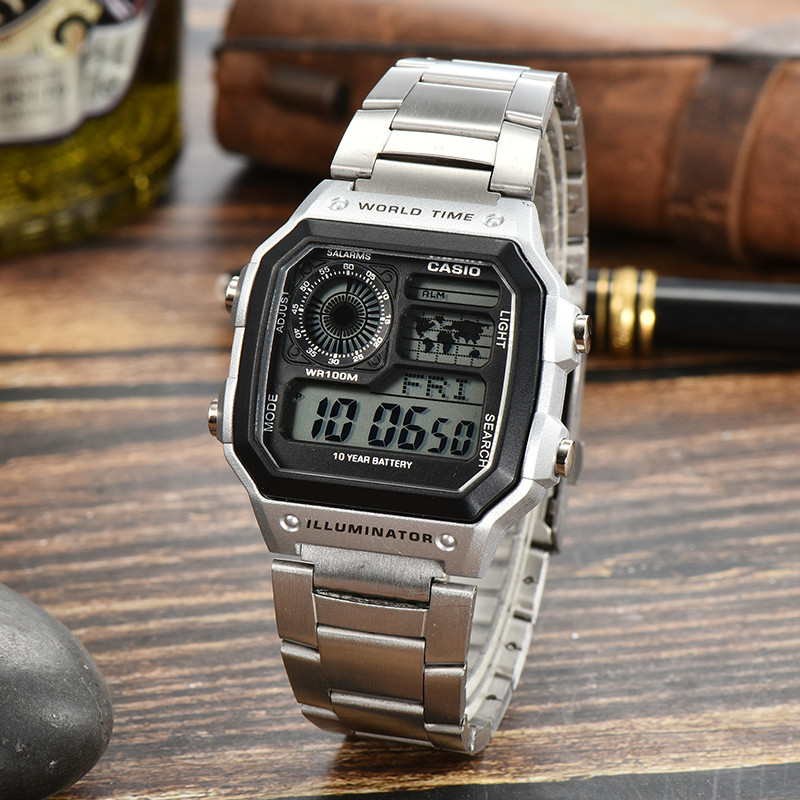 CASIO World Time Watch Men AE 1200WHD 1A CASIO Watch For Men Stainless ...