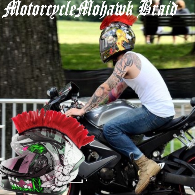 Mohawk Braid Helmet Braid Motor Helmet Pigtail Braid Motor Bike Helmet ...