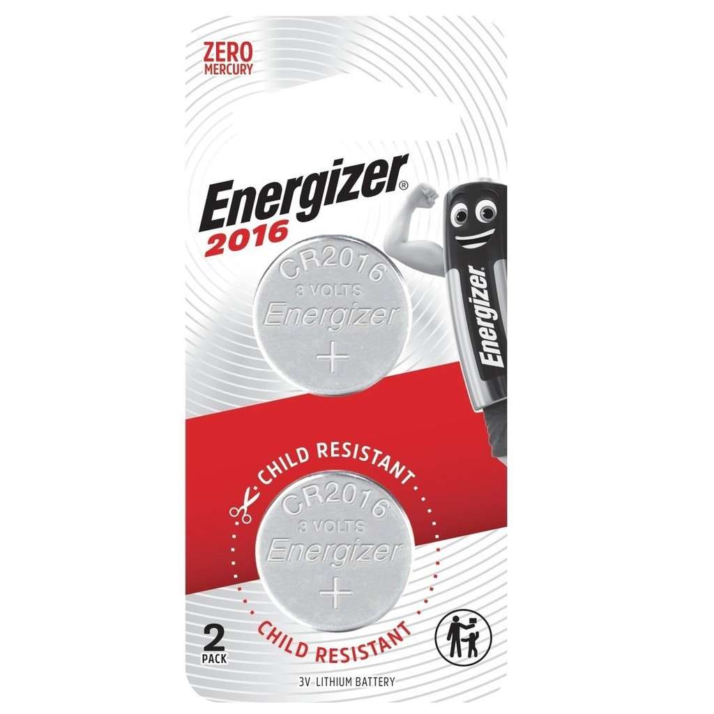 Energizer CR2016 (2 pcs) 3V Lithium Coin Cell Button Battery CR-2016 CR ...