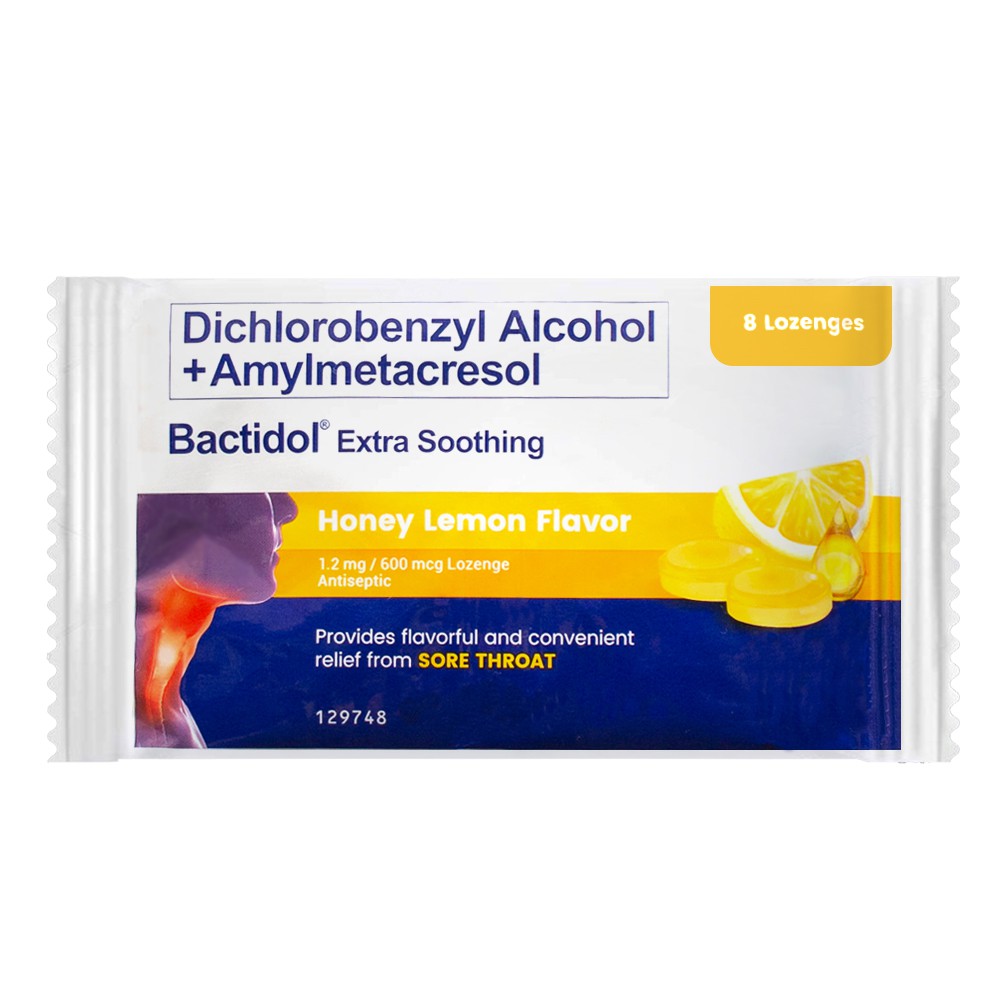 Bactidol Extra Soothing Lozenges Honey Lemon 8s : for sore throat ...