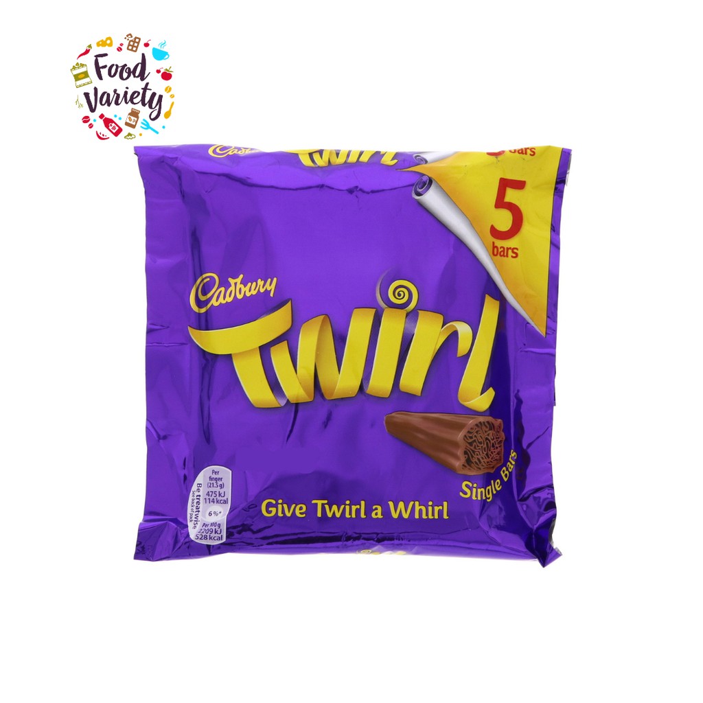 Cadbury Twirl 5 Bars 107.5g Chocolate 5 Pieces (107.5 Grams) | Shopee ...