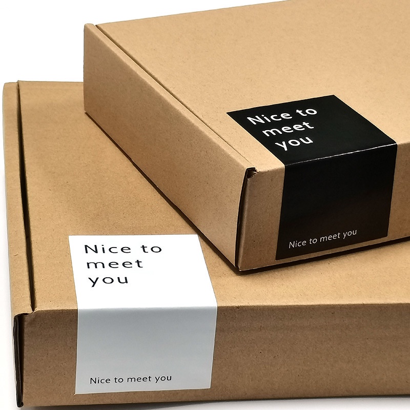 50pcs White Black "Nice To Meet You" Gift Stickers Small Shop Commodity ...