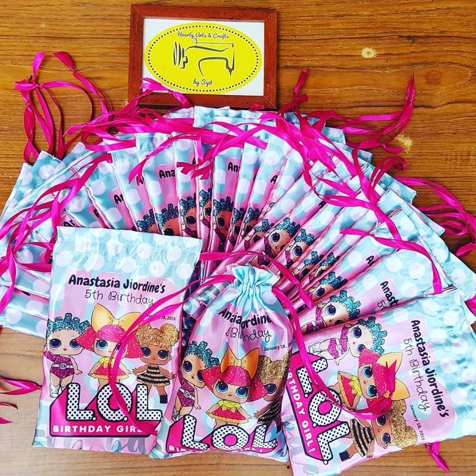 Personalized Satin Loot Bags - Drawstring (MTO) - Any Design or Theme ...