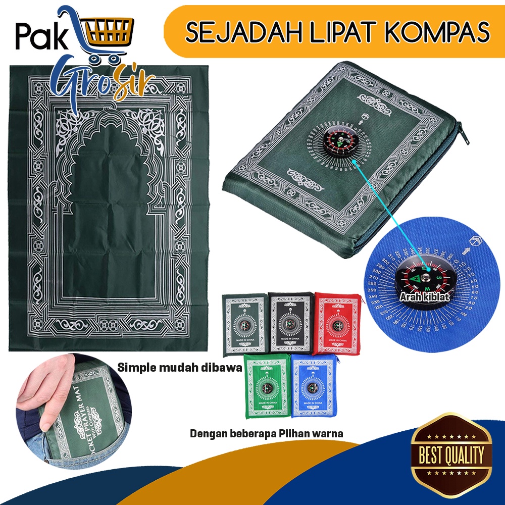 Qibla Compass Folding Prayer Mat Sejadah Prayer Mat Hajj Souvenir ...