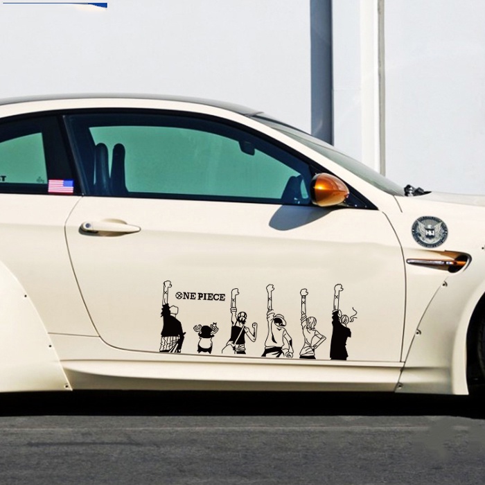 One Piece Luffy Reflective Sticker Roronoa Zoro Tony Tony Chopper Cartoon Car Decal Motorcycle