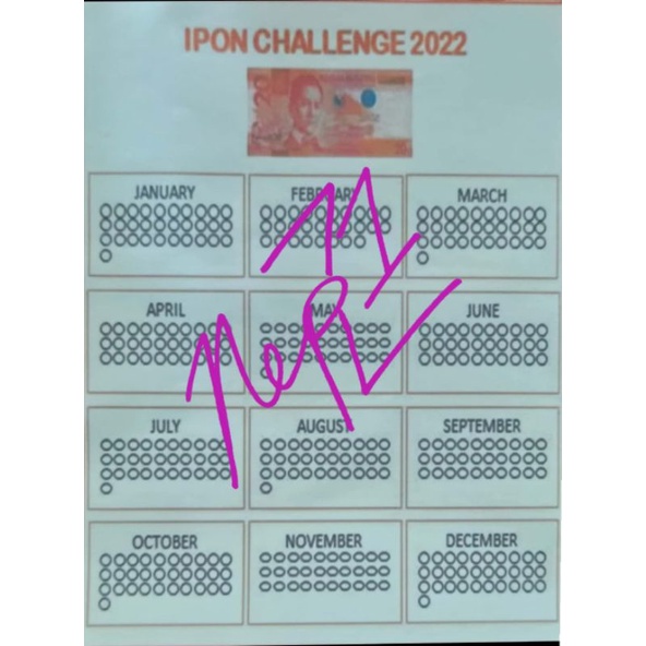 Ipon challenge sticker chart (3pcs na) + free | Shopee Philippines