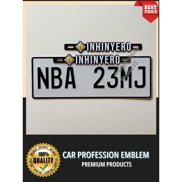 Engineer Car License Plate Emblem Accessories 1 set Universal Size ...