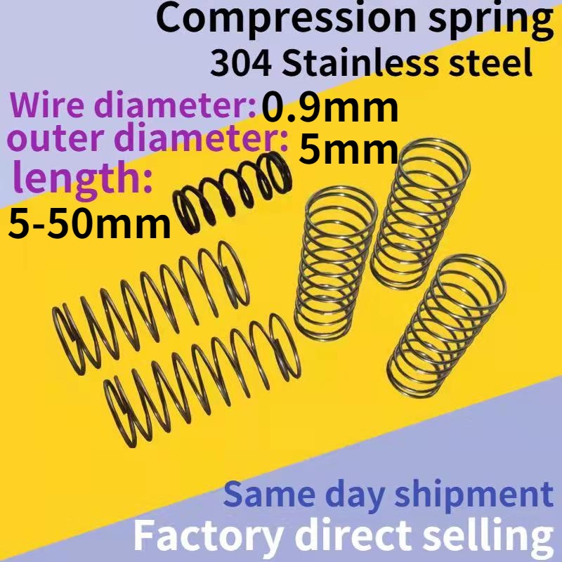 SUS304 stainless steel5pcscompression spring wire diameter 0.9mm outer ...