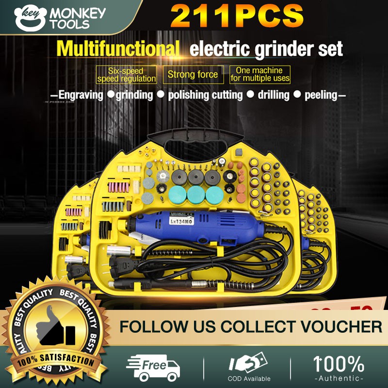 211PCS Mini Electric Grinder Tool set Engraving machine Drill electric ...