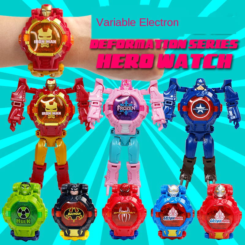 Robot Transformation Toy Watch Digital Avengers Batman Ultraman Frozen ...