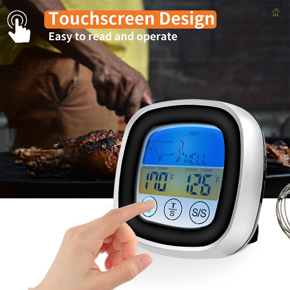Touchscreen Meat Thermometer Food Barbecue Thermometer BBQ Grill Smoker ...