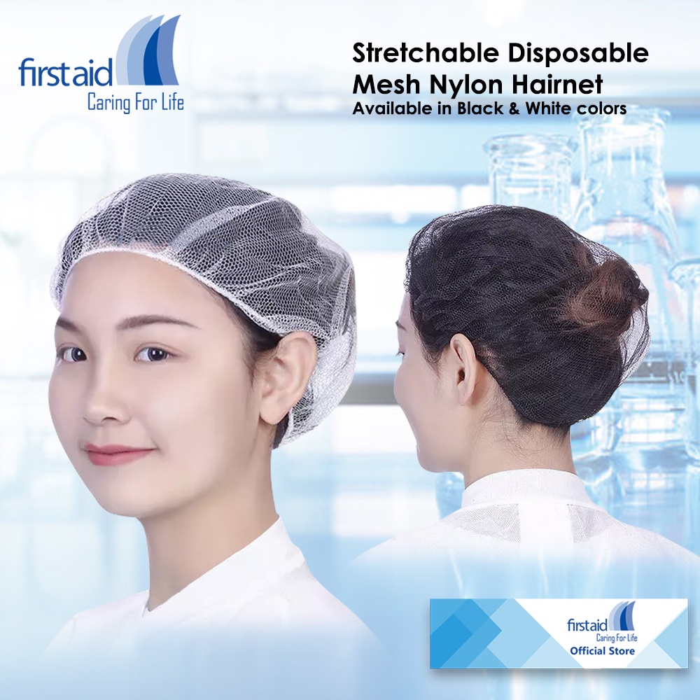 First Aid Nylon Hair Net / Nylon Cap 100pcs/pack (White/Black) | Shopee ...