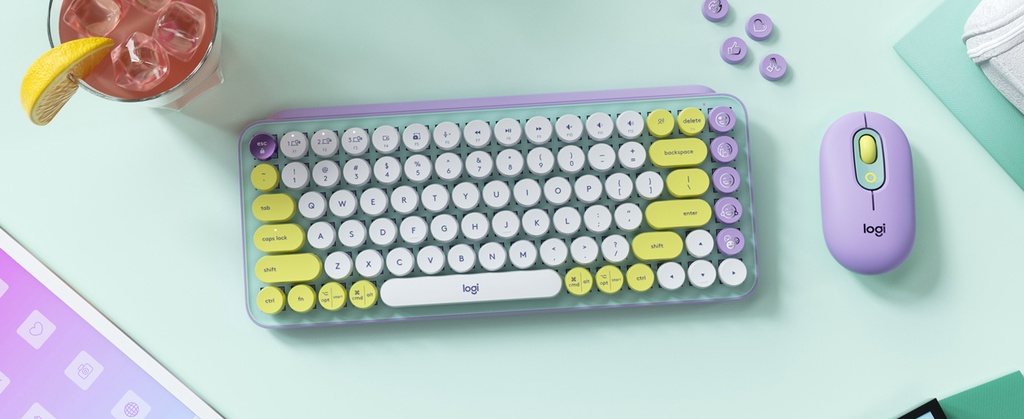 Logitech POP Keys Mechanical Wireless Keyboard with Customisable Emoji ...
