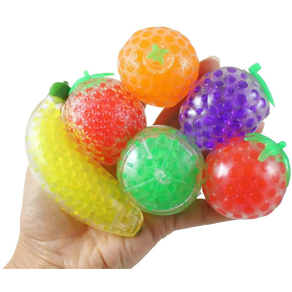 ARDIGI Rainbow Fruit Fidget Mesh Ball Stress Relief Sensory Bead ...
