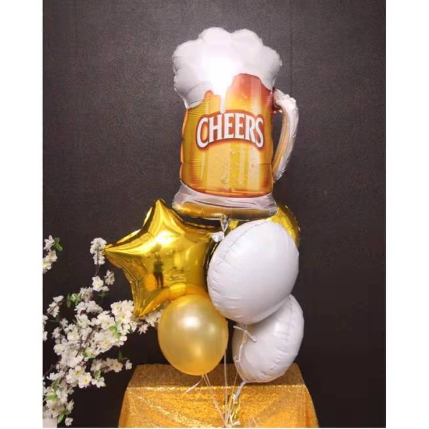 40 inches foil balloon Beer glass Cheers cup modeling Metal party ...