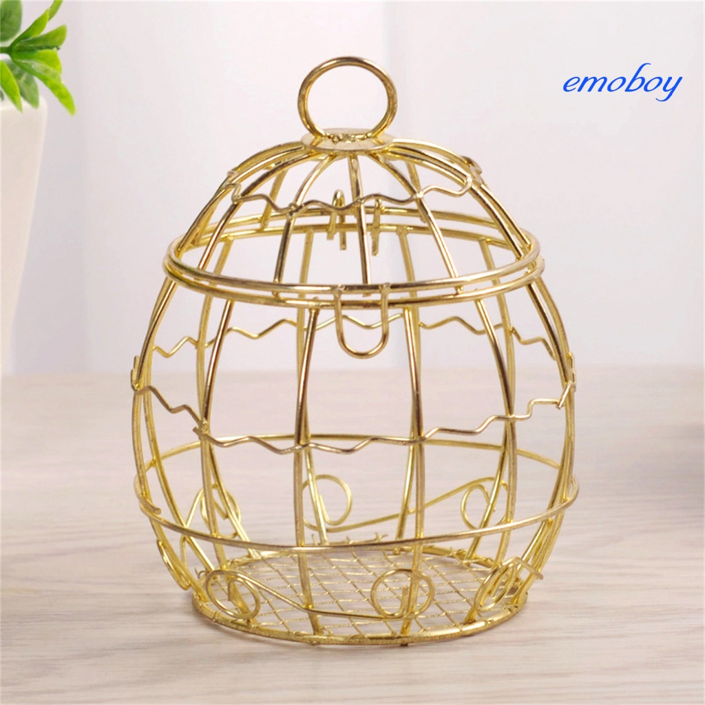 EMOBOY Candy Box Hollow Design Elegant Iron Wire Bird Cage Shape ...
