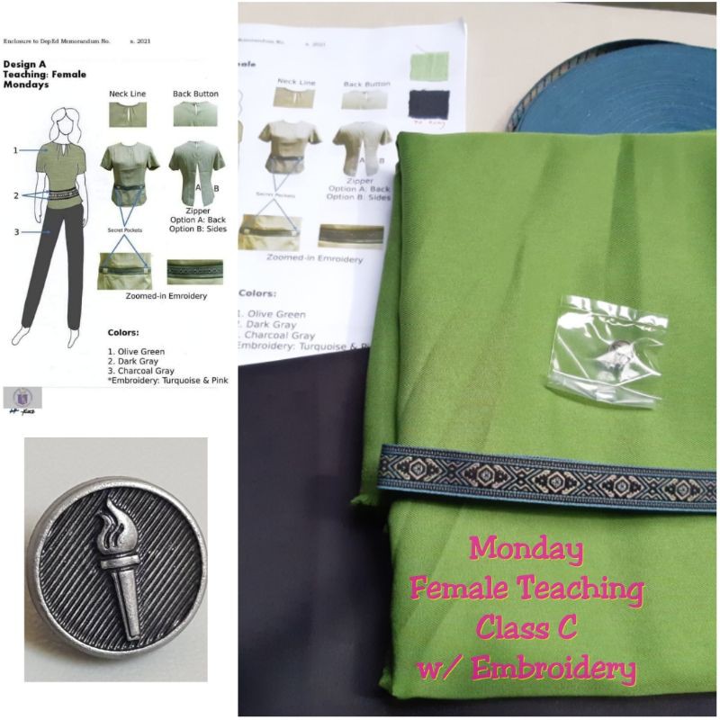 2021 DepEd National Teachers Uniform Monday Female teaching w/ original ...