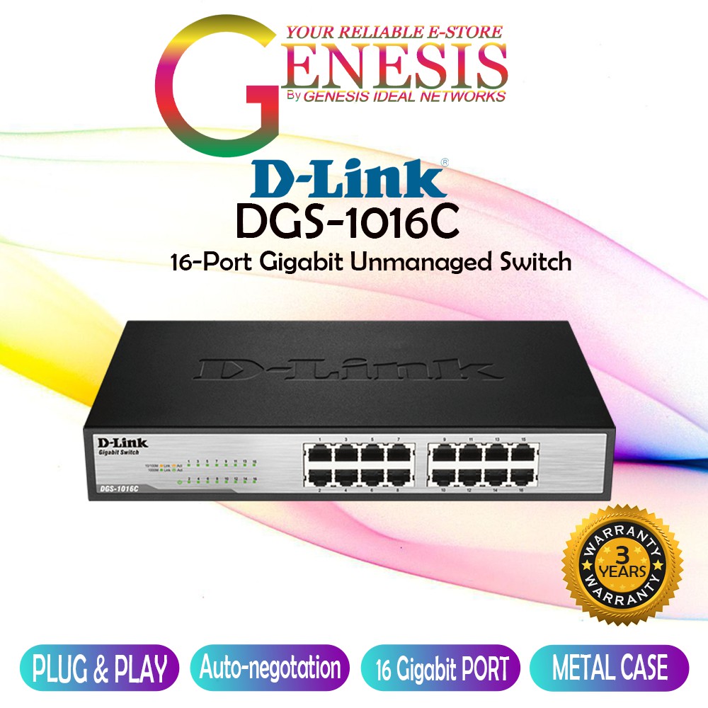 [ 16-PORT GIGABIT SWITCH ] D-LINK DGS-1016D/DGS-1016C 16-PORT GIGABIT ...