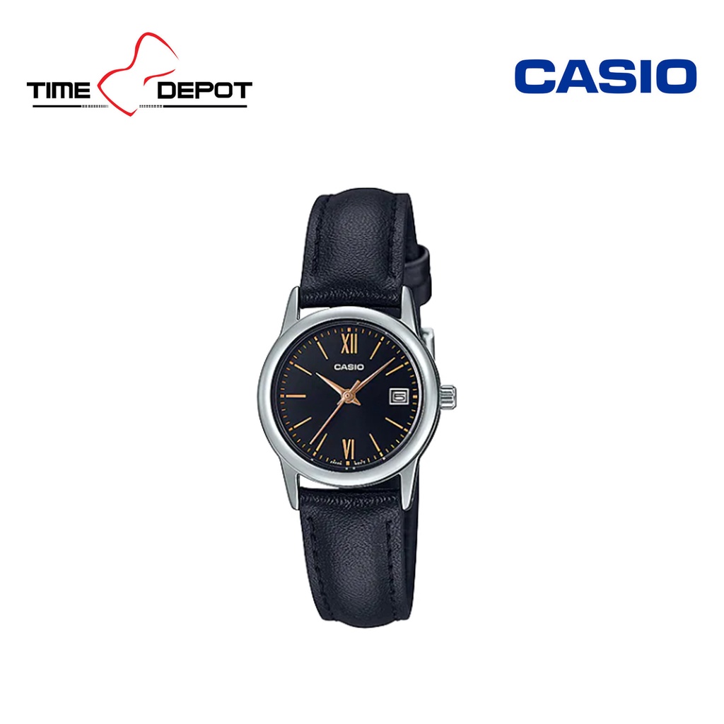 Casio LTP-V002L-1B3UDF Standard Analog Black Leather Band Watch For ...