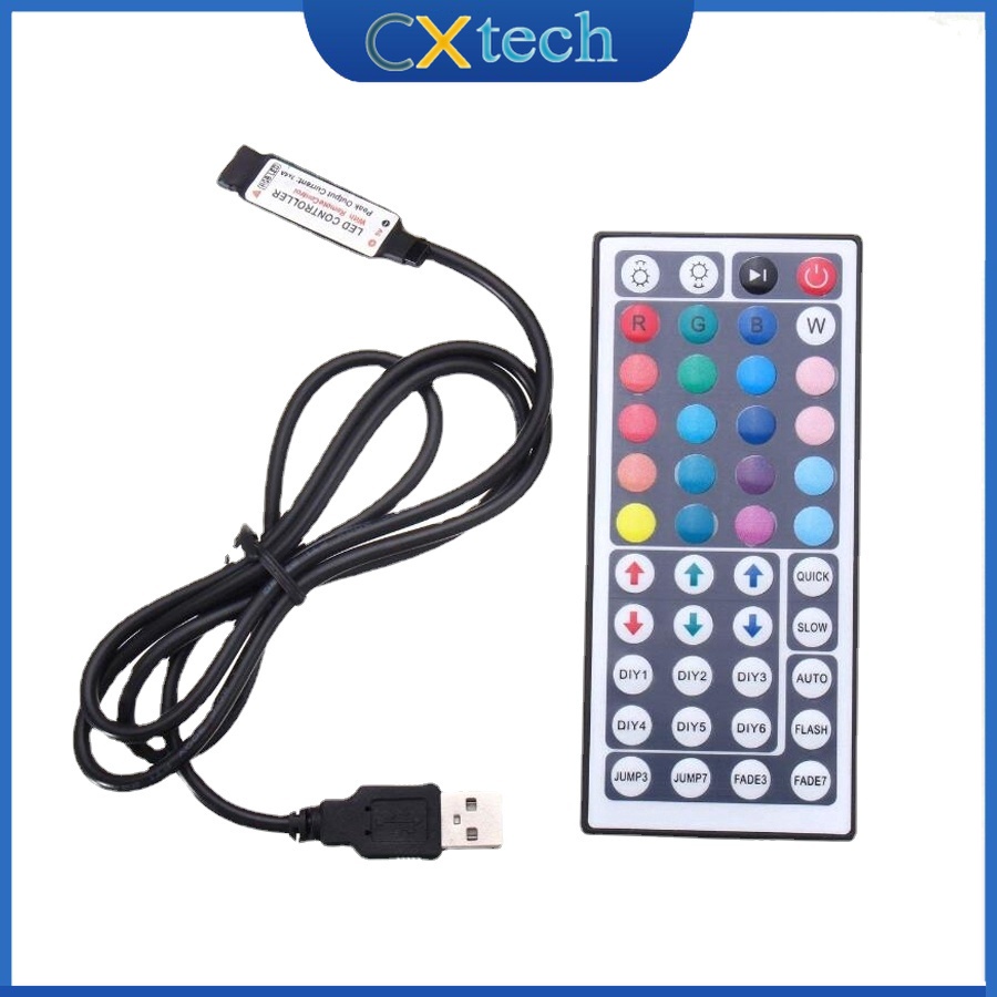44Key RGB USB Led Strip IR Remote Controller for 5V Led strip SMD 3528 5050 2835 | Shopee ...