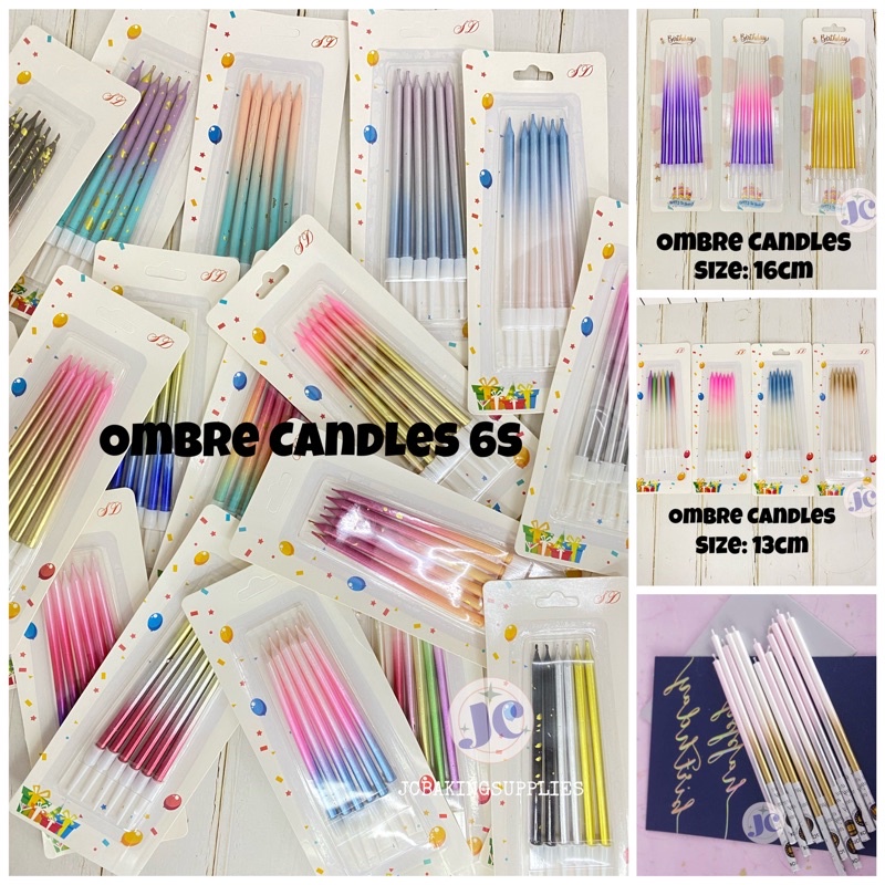 Ombre Candle Long Candle Birthday Candle Birthday Cake Candle Aesthetic ...