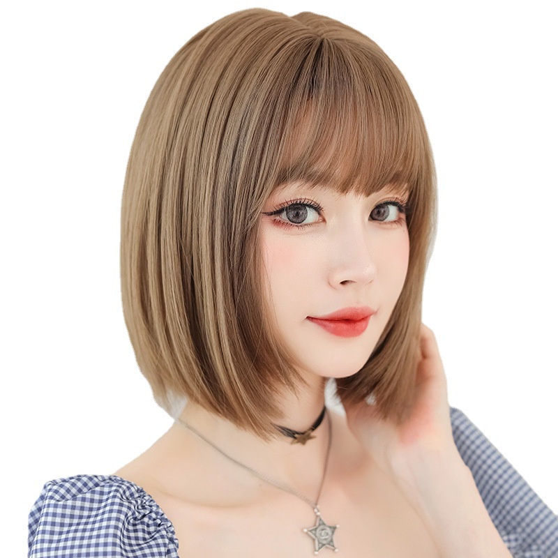 D3115 New wig female short hair fashion round face full head set Qi ...