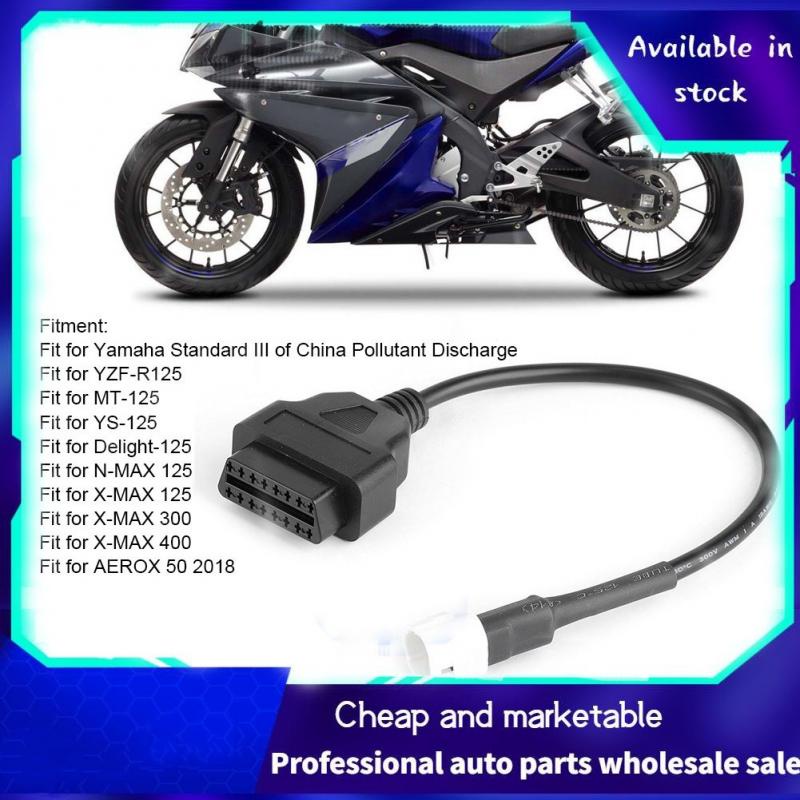3 Pin to OBD2 Fault Scanner Diagnostic Cable For Yamaha MT-125 YZF-R125 ...