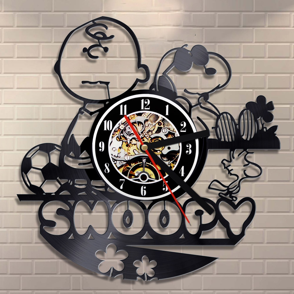 Creative 3D Cartoon Anime Vinyl Clock Snoopy Style Record Wall Clock ...
