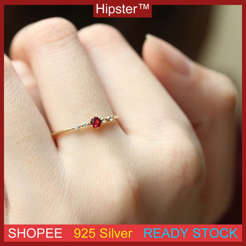 New Style 18 K Gold Plated Ruby Ring Women's Fashion Engagement Tail ...
