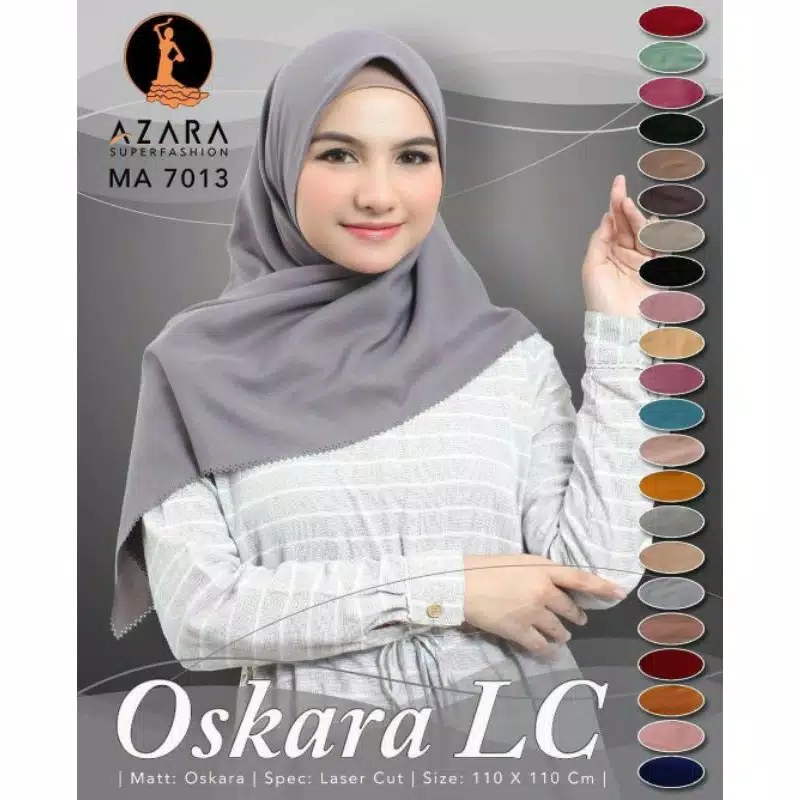 Oskara HIJAB AZARA QUARTER VOAL MIRACLE LASER CUT WATERPROOF | Shopee ...