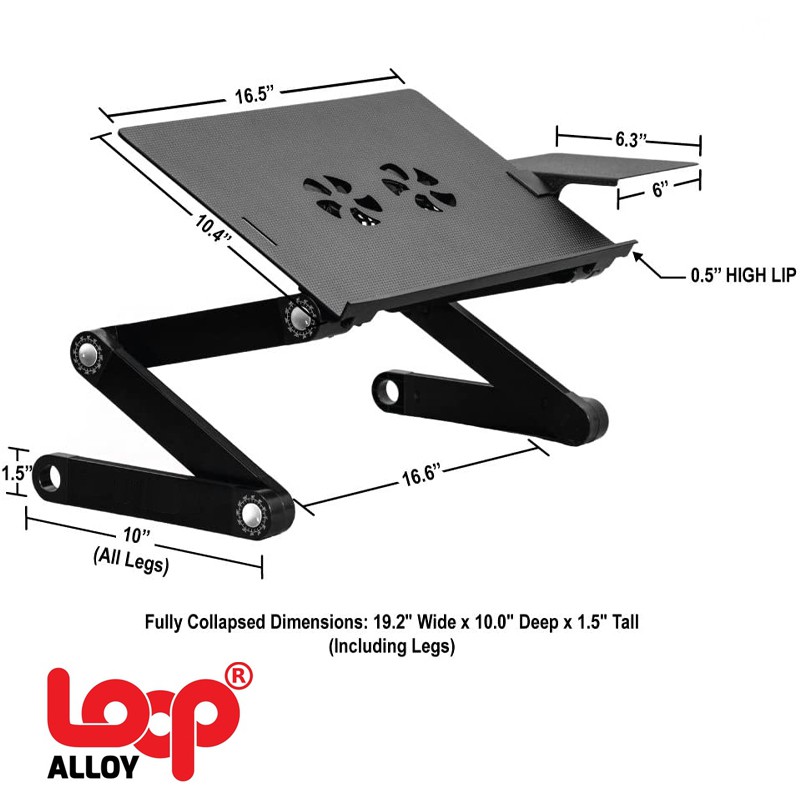 Loop ALLOY Adjustable Laptop Stand Holder With Dual Fan | Shopee ...