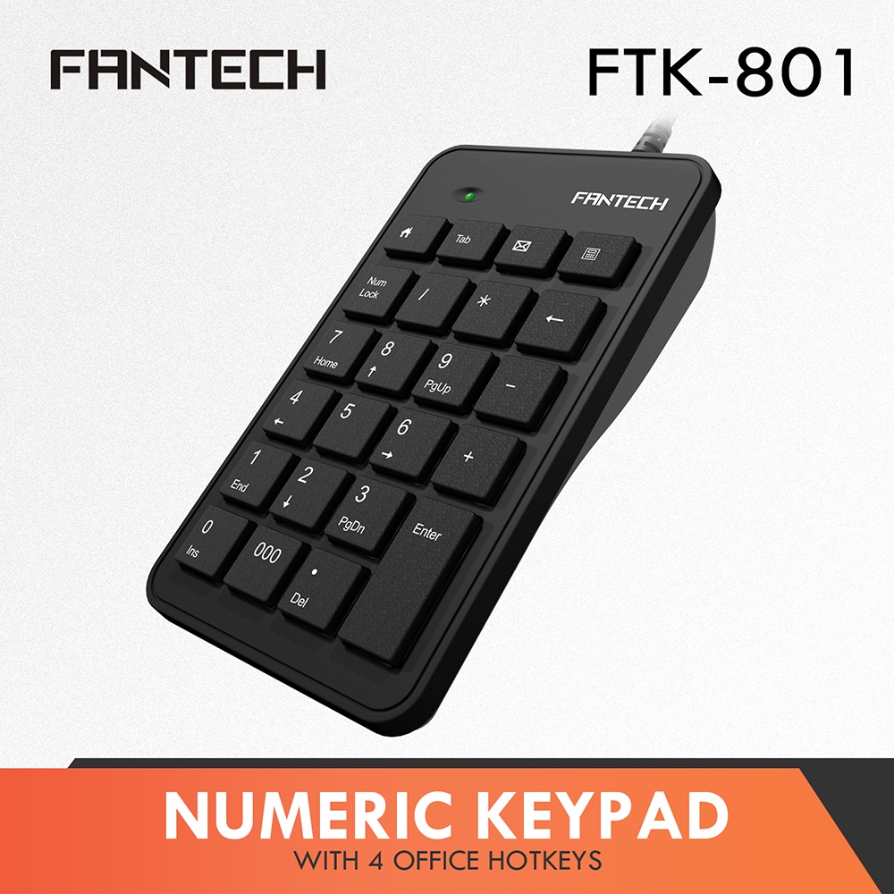 Fantech Ftk-801 Numeric Office Keypad 23 Keys Wired Numpad Number Keyboard | Shopee Philippines