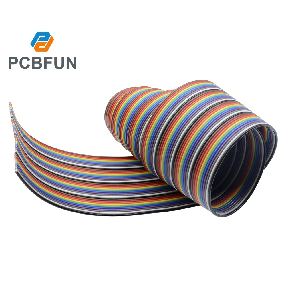Pcbfun 1m 3 3ft 40 Pin Flat Color Rainbow Ribbon Idc Cable Wire