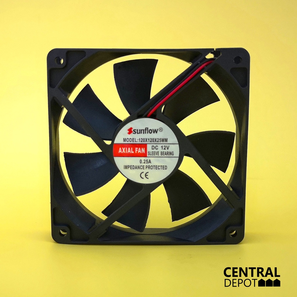 Sunflow Blower Fan 12V - Cooling DC Fan, DC Muffin Fan (120x120x25mm ...