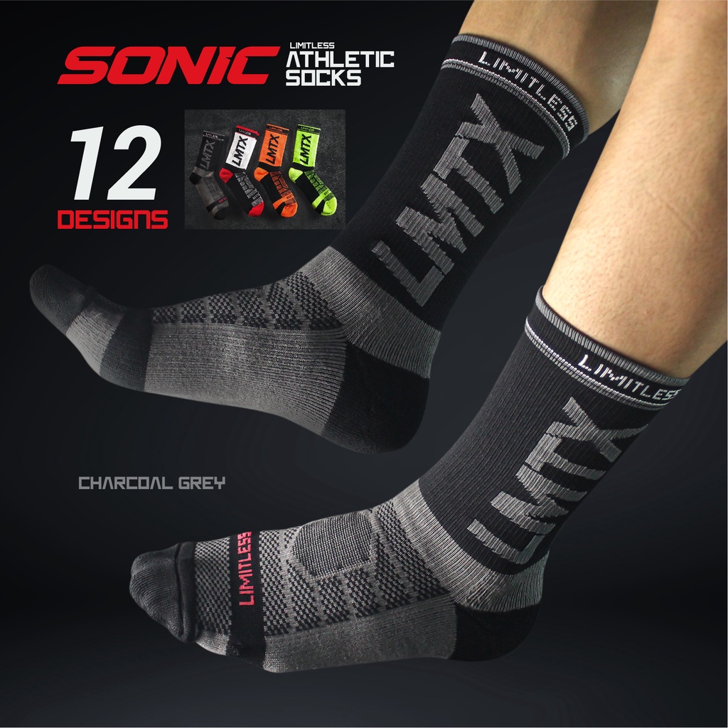 【LIMITLESS】ATHLETIC SOCKS Agility Mid-Cut Crew Socks Anti-Slip High ...