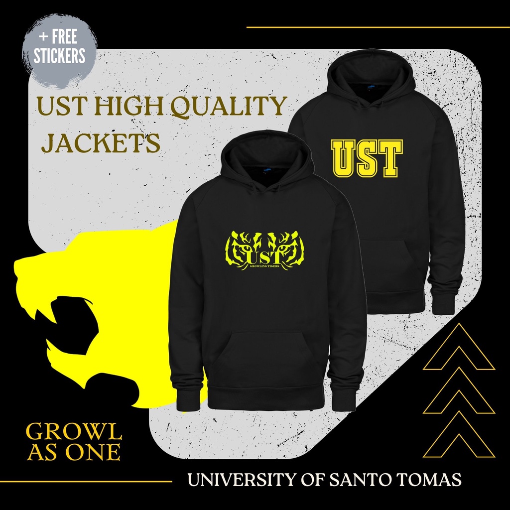 UST (University of Santo Tomas) Hoodie Jacket Unisex Black | Shopee ...