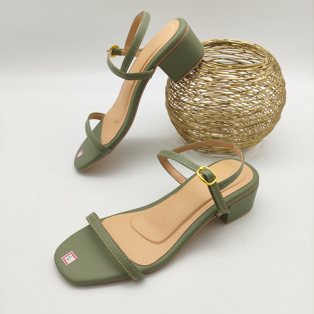 R&A702 1.5-Inch Square Toe with One Toe Strap with Adjustable Ankle Strap Block Heels (Standard ...