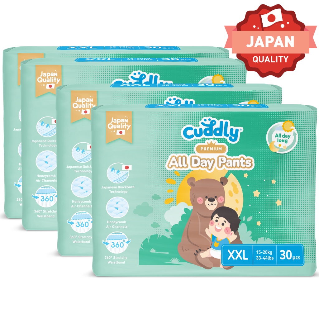 Cuddly All Day Overnight Premium Baby Pants Diaper 120's - XXL ...