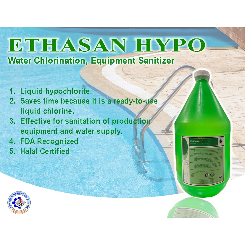 ETHASAN HYPO - Water Chlorination, Equipment Sanitizer | Shopee Philippines
