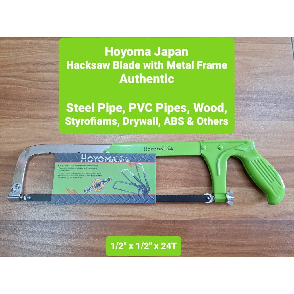 Hoyoma Japan Hacksaw Blade with Frame Heavy Duty for Metal Wood PVC ...