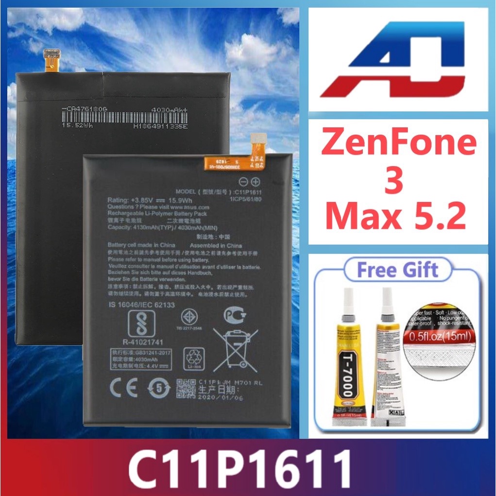 ☁COD ASUS C11P1611 Battery For Zenfone 3 MAX 5.2 ZC520TL X008d original ...