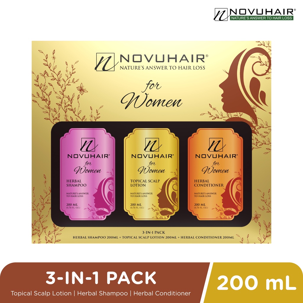 Novuhair for Women Anti-Hairloss Anti-Hair Fall Anti-Dandruff 3n1 Pack ...
