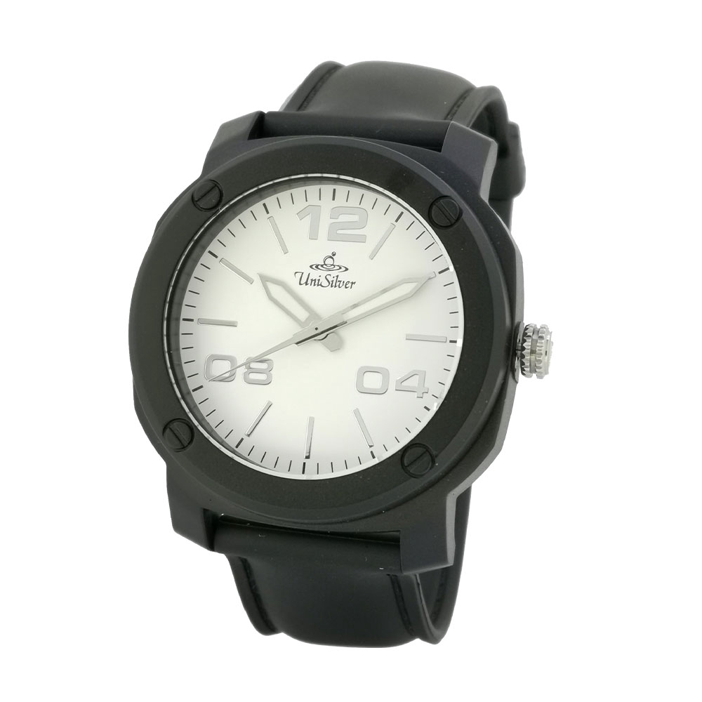 UniSilver TIME Men's Black Analog Rubber Watch KW3917-1001 | Shopee ...