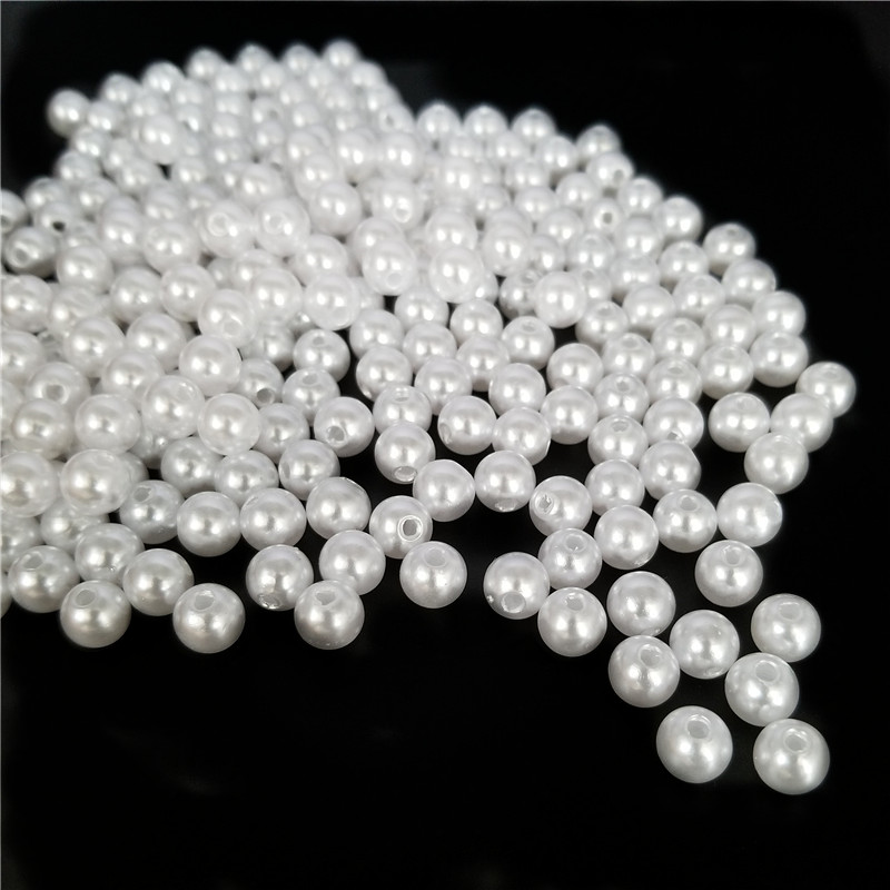 1000PCS Imitation Pearl Loose Beads Acrylic Pure White Pearl Handmade ...