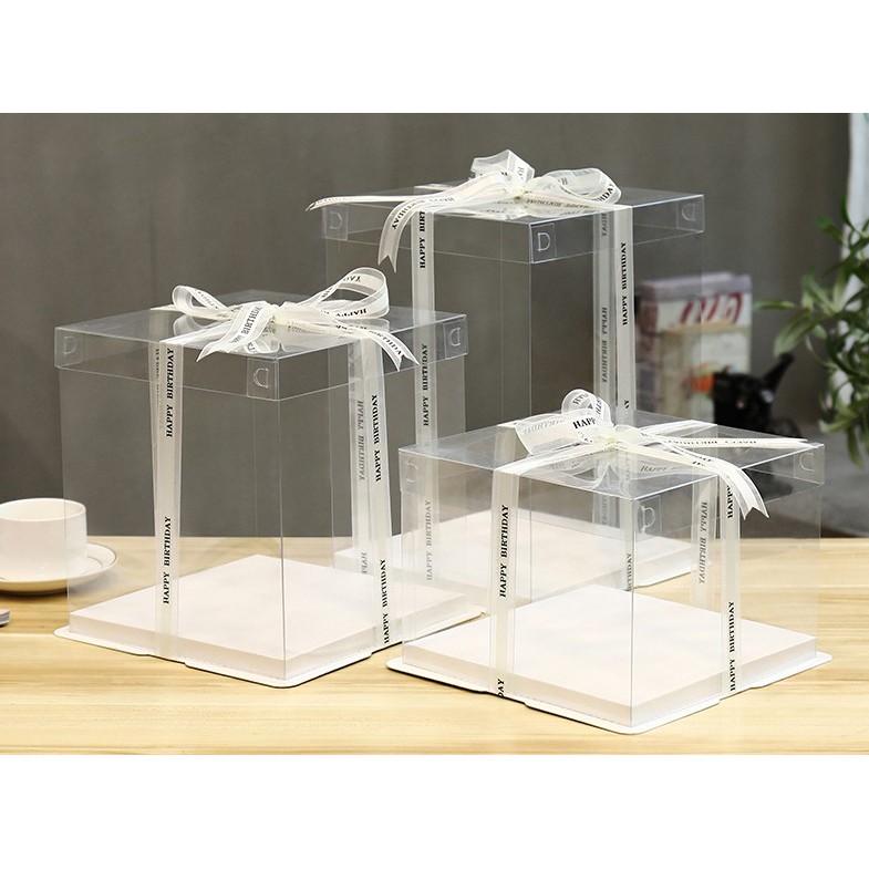 Local Ready Stock Transparent Cake Box Tall Cake Box Kotak Hantaran ...