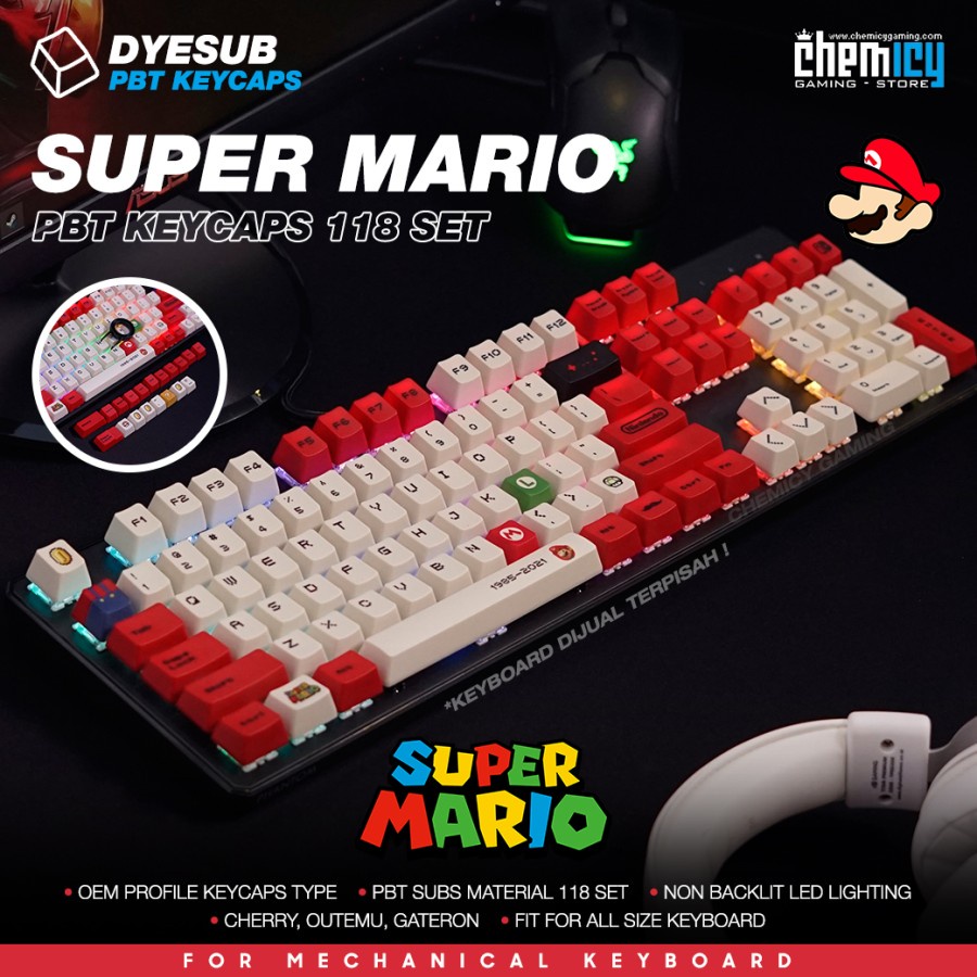 Super Mario Bros 118 Set Keycaps OEM Profile | Shopee Philippines