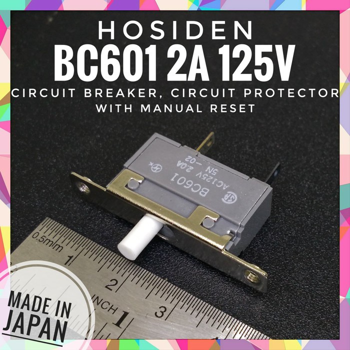 Hosiden 2A 125VAC circuit breaker protector with manual reset Japan ...