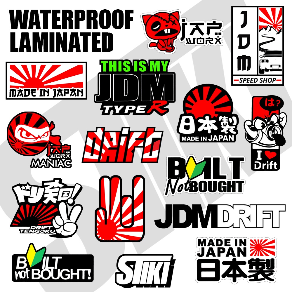 JDM Vinyl Sticker WATERPROOF LAMINATED | Shopee Philippines