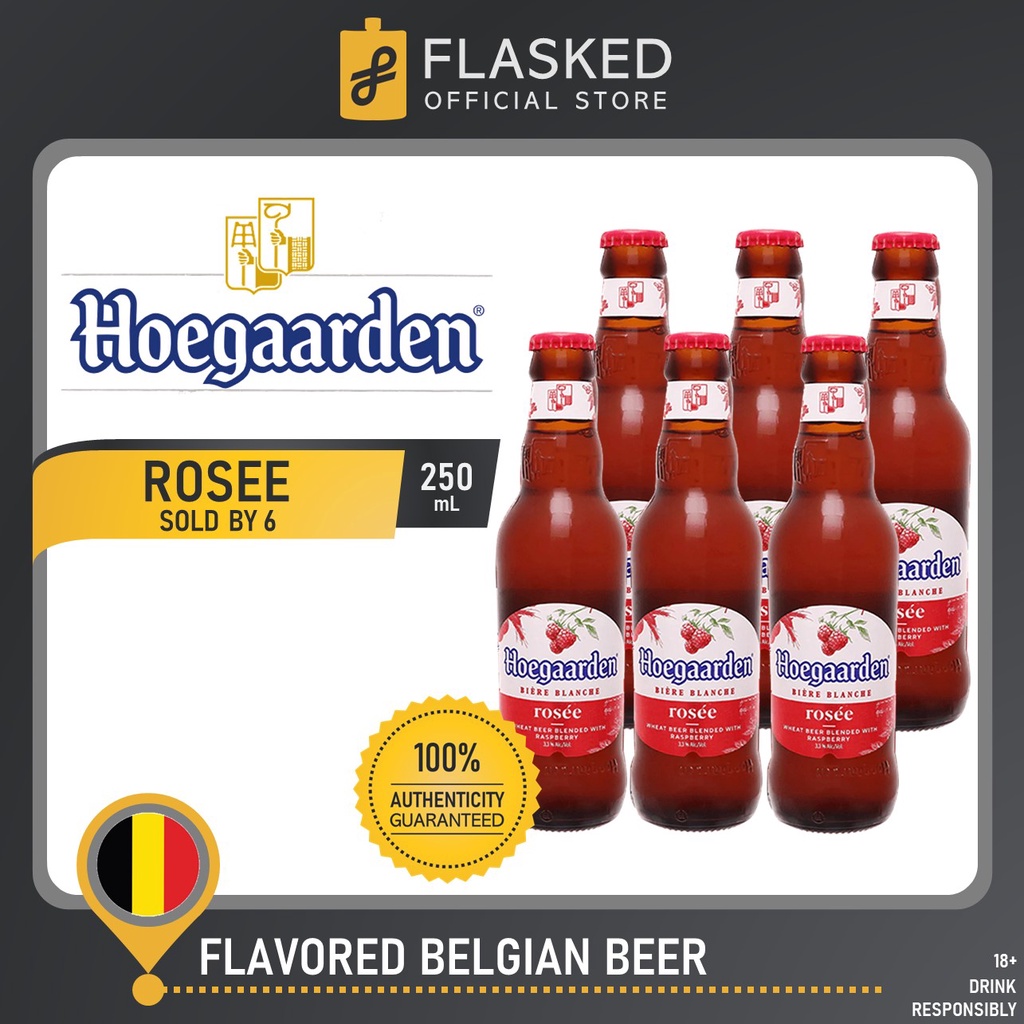 Hoegaarden Rosee Belgian Beer 6 Bottles 250mL | Shopee Philippines
