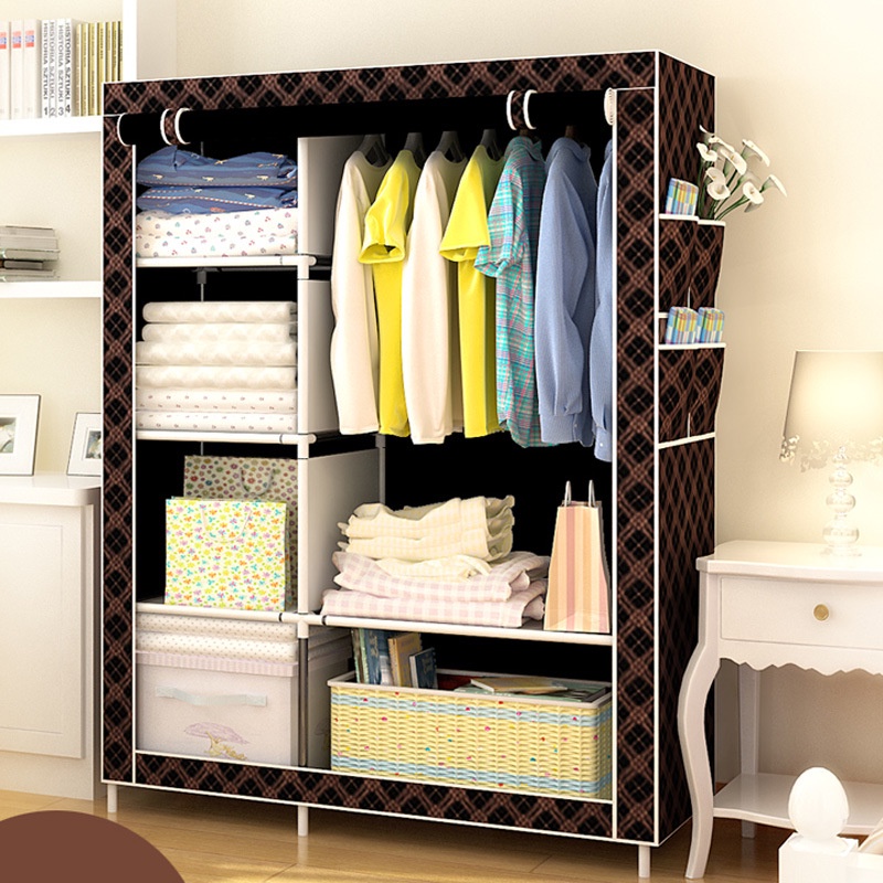 Metal Simple Storage Bedroom Wardrobe Closet Zipper | Shopee Philippines